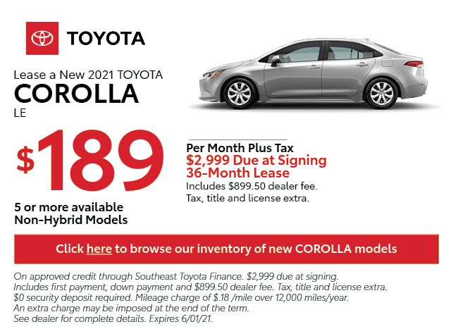 Toyota Lease Specials | Seminole Toyota